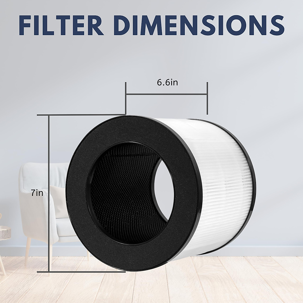 Nispira True HEPA Replacement Filter Compatible with M#14 Air Purifier Part MA14RB1 MA14RW1. 4 Packs