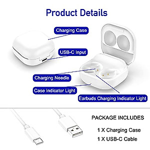 Wired Charging Case Compatible with Samsung Galaxy Buds 2, Replacement Charger Case Dock Station for Galaxy Buds 2 Bluetooth Earbuds (White)