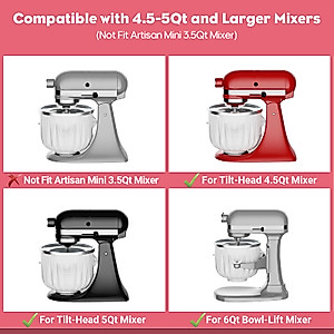 Ice Cream Maker Attachment for KitchenAid Stand Mixer, Compatible with KitchenAid 4.5 QT and Larger Stand Mixers, Frozen Yogurt Maker, Kitchen Aid Accessories and Attachments by TPGSING