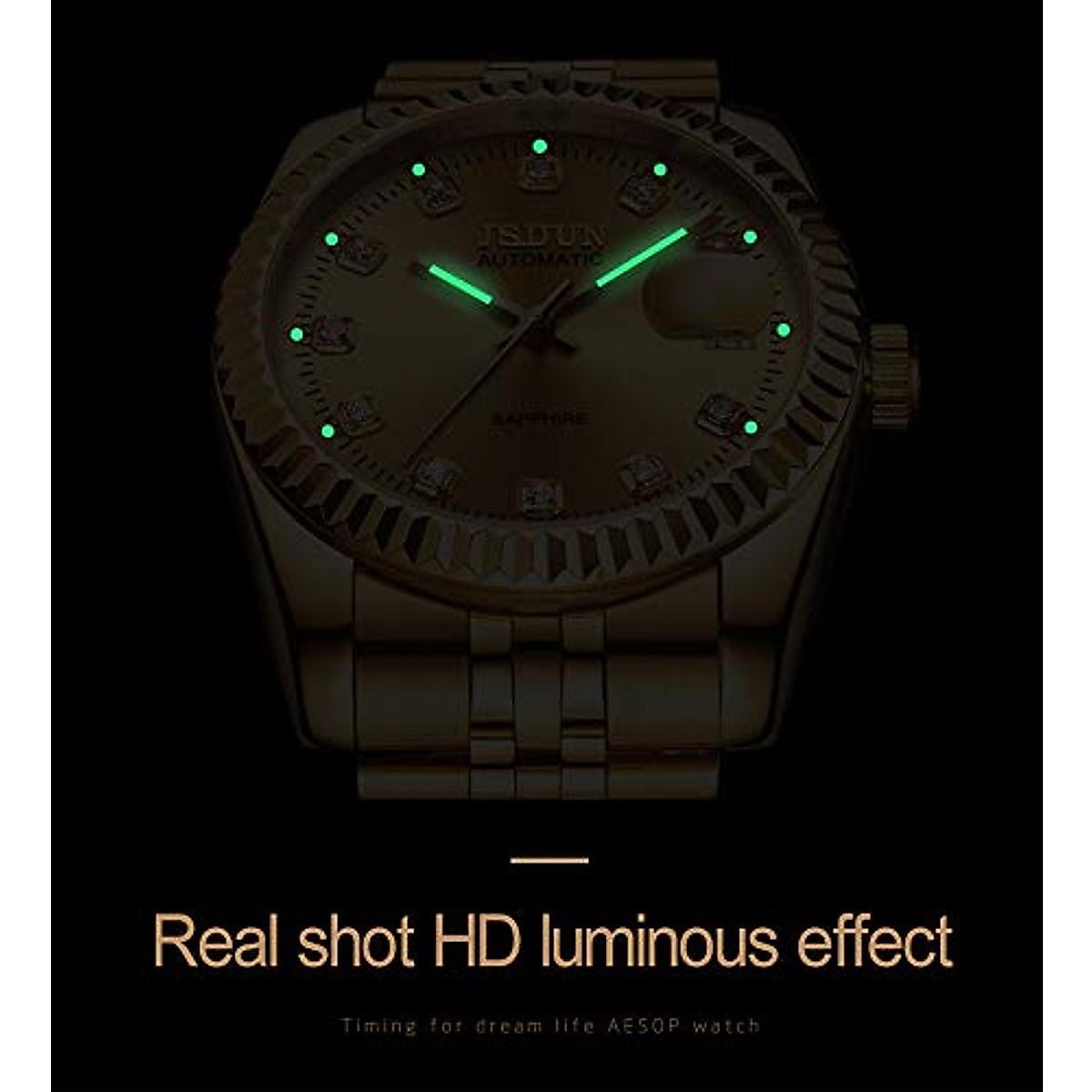 OLEVS Automatic Watches for Womens Ladies Gold and Silver Two Tone Stainless Steel Waterproof Date Wrist Watches Luxury Dress Classic Style