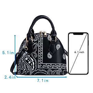 U Scinan Patent Leather Top Handle Tote Bag Mini Zip Around Dome Shoulder Bag Shell Shape Cross Body Handbag Purse Satchel