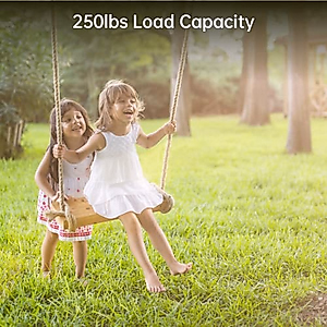 Wooden Tree Swing, 500lbs Load Capacity Wooden Swing for Adults & Kids, Adjustable Height, Waterproof Hanging Swing Seat for Indoor, Outdoor, Backyard, Garden, Playground (Kid)