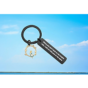 SEIRAA Fairy Tale Gift When you Can't Look on the Bright Side I Will Sit With You in The Dark (black Alic keychain)