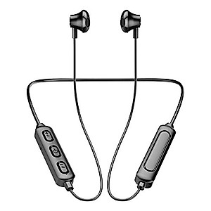 Wireless Earbuds Bluetooth 5.0 Headphones,BT-95 Magnetic Hanging Neck in Ear Earphone with Mic Premium Deep Bass Headset for Sport Black One Size