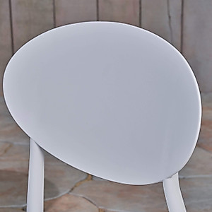 Christopher Knight Home 306512 Brynn Outdoor Plastic Chairs (Set of 2), White