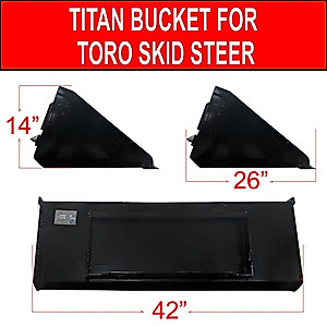 Titan Attachments Mini Skid Steer Bucket 42" 134.2 lb. Quick Tach Powder Coated