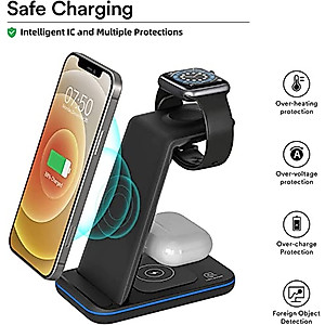 Wireless Charger for Apple Multiple Device, 3 in 1 Fast Charging Station/Stand Compatible for iPhone 14/13/12/Pro Max/SE/11/X/XR/8,for Apple Watch/iWatch 8/7/6/5/4/3/2/SE AirPods Pro/3/2