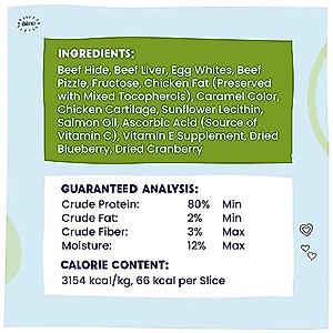 Pawstruck Bully Slices Rawhide Chews for Dog, 1 lb. Long Lasting Treats, Pet Food, Low Calorie Bully Sticks Alternative, Beef Flavor, Pizzle Coated Chew Sticks, No Artificial Ingredients, 1 Pounds