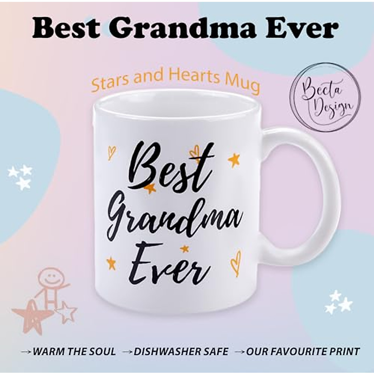 BECTA DESIGN Grandma Gifts -The Perfect Mother's Day Gifts for Grandma, Nana or Grammy - Ideal for Birthdays, Christmas or any Special Occasion. Grandma Birthday Gifts To Delight.