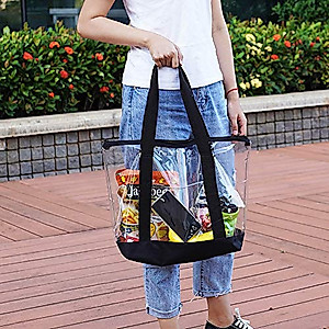 Large Clear Tote Bag, Fashion PVC Shoulder Handbag for Women, Clear Stadium Bag for Security Travel,Shopping,Sports and Work