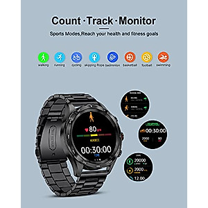 LIGE Smart Watch for Men(Answer/Make Calls), 1.32" Fitness Tracker with Heart Rate Sleep SpO2 Monitor,IP67 Waterproof,Activity Trackers and Smartwatches for iOS and Android Phones(All Black)