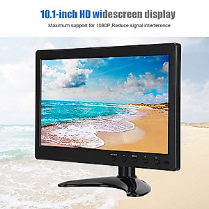 Tosuny 1080P Portable HDMI Monitor, 10.1-Inch HD 16:9 LCD Screen Dual Speakers Computer Monitor Display with HDMI/VGA/BNC/AV/USB(US Plug)
