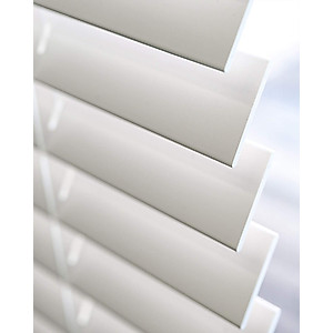 CHICOLOGY Faux Wood Blinds , Window Blinds , Wood Blinds , Window Shades , Window Treatments , Blinds & Shades , Window Shades For Home , Wooden Blinds , 39"W X 60"H, Basic White