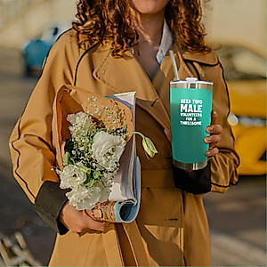 liabiliies Travel Coffee Tumbler 20 oz MNEED TWO MALE VOLUNTEERS FOR A THREESOME Tumbler with Lid and Straw Insulated Tumblers Stainless Steel Tumbler