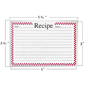 Vovoo 3x5 Recipe Card Protectors,100 Count,Recipe Card Covers,Index Card Sleeve