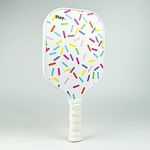 Play Paddles Indoor/Outdoor Pickleball Paddle - USA Pickleball Approved - Carbon Fiber and Polymer Honeycomb Composite Core - Hyper-Grip™ Surface and Graphite Face - Cushioned Grip Handle (Sprinkles)