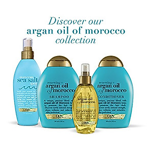 OGX Argan Oil of Morocco Hair-Texturizing Sea Salt Spray, Curl-Defining Leave-In Hair Styling Mist for Tousled Beach Waves and Textured Hold, Paraben-Free, Sulfate Surfactants-Free, 6 fl oz