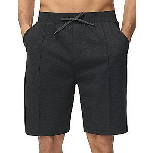 THE GYM PEOPLE Men's Workout Shorts Drawstring Athletic Loose Fit Lounge Sweat Shorts with Pockets Dark Heather Grey