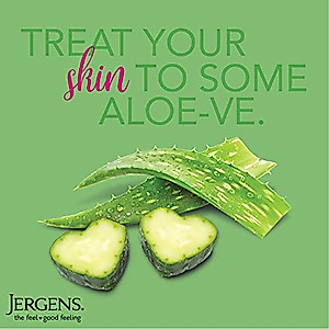 Jergens Soothing Aloe Body Lotion, Aloe Vera Body and Hand Moisturizer, Illuminating Hydralucence Blend, with Cucumber Extract, Dermatologist Tested, 21 Oz