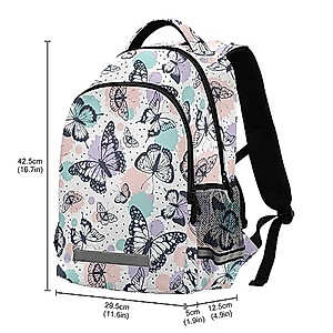 JHKKU Tie Dye Butterfly Backpack for Girls Boys School Bags Teen Personalized Bookbag, Lightweight Laptop Bag Travel Backpacks