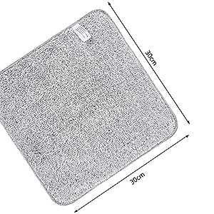 SINLAND Microfiber Face Towels Ultra Soft Bamboo Charcoal Facial Washcloths Face Cloth for Bath 12Inch x 12Inch 6 Pack Grey