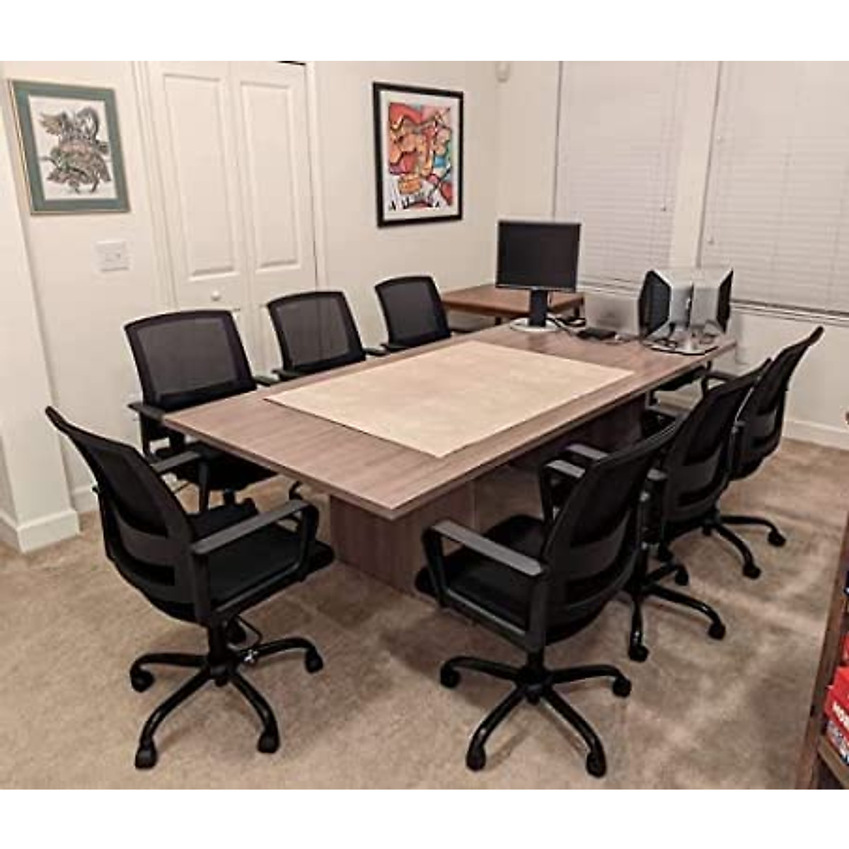 CLATINA Office Chair Mid Back Ergonomic Desk Chairs Rolling Mesh Computer Chair with Executive Lumbar Support and Height Adjustable Design for Home Offic (4 Pack)