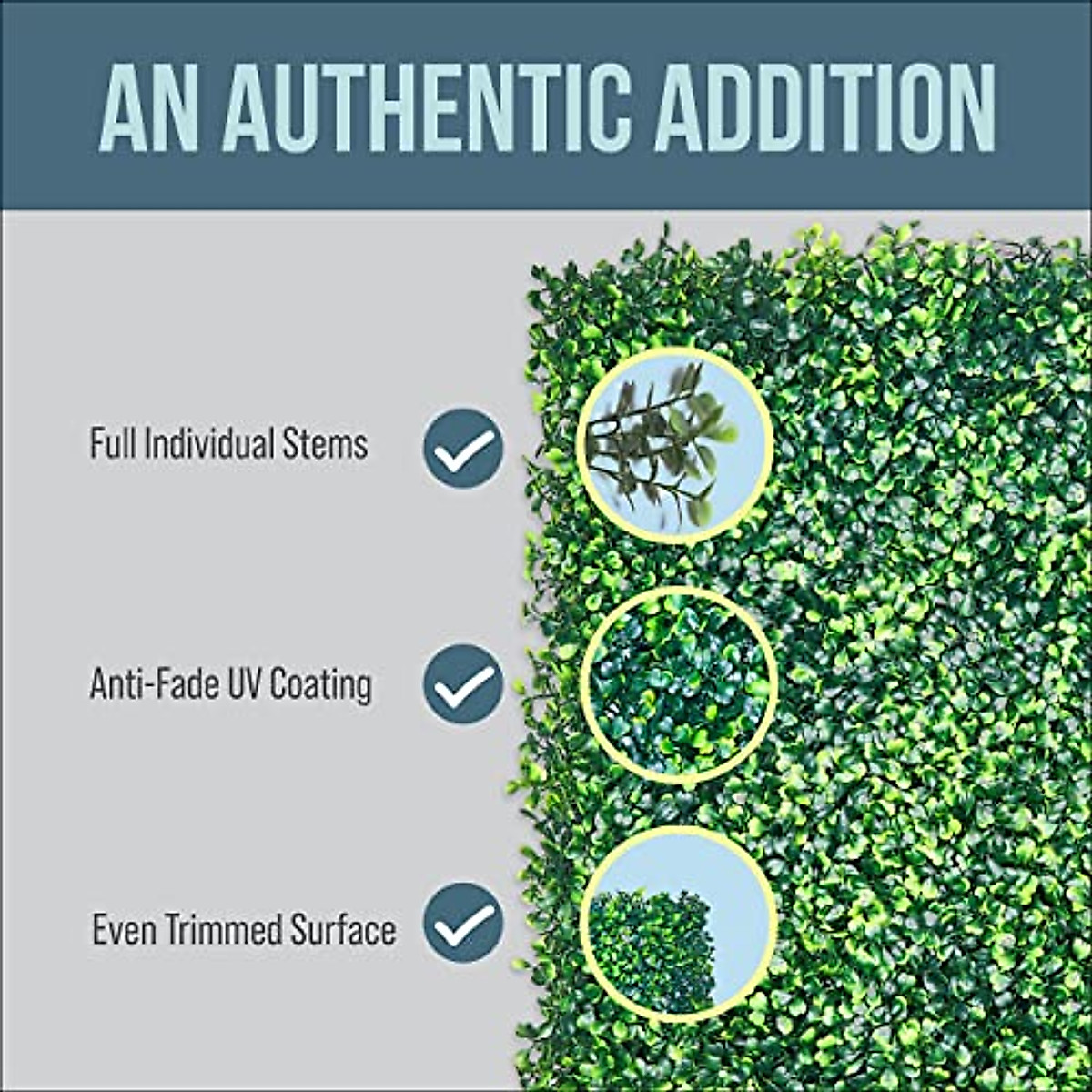 CREATIVE SPACE Grass Wall Panels Artificial Plants Wedding Backdrop 12 PCS 20 x 20 Inch Boxwood Panels Privacy Hedge Screen for Indoor Outdoor Garden Wall Decor Bedroom