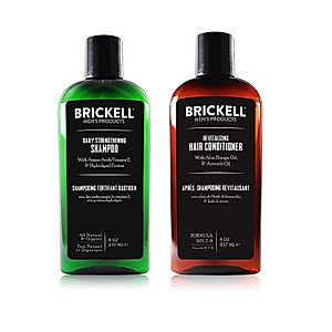 Brickell Men's Daily Revitalizing Hair Care Routine, Shampoo and Conditioner Set For Men, Mint and Tea Tree Oil Shampoo, Strength and Volume Enhancing Conditioner, Natural and Organic, Gift Set