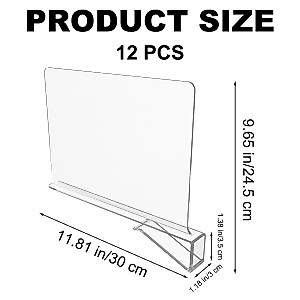 BTSD-home Shelf Dividers for Closet Organization Clear Acrylic Closet Separator for Wooden Shelves Closet Dividers for Shelf Organizer (8 Pack)