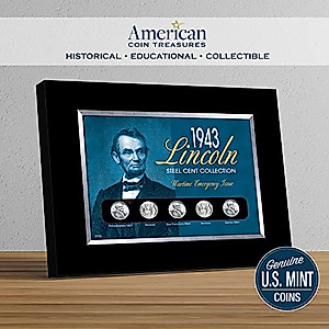 American Coin Treasures 1943 Lincoln Steel Penny Collection Wartime Emergency Issue in Small Frame