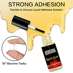 BOBISUKA Spirit Gum Adhesive and Remover Kit - 5ml Spirit Gum & 30ml SFX Makeup Adhesive Remover, Professional Prosthetic Make Up Glue for Halloween, Stage, Cosplay, Special FX (0.17oz + 1.01 oz)