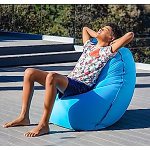 Yogibo Zoola Short Outdoor Bean Bag Chair, Single Seat Beanbag, Water Resistant Deck Furniture, Cozy Patio Lounger, Portable, Lightweight, Short