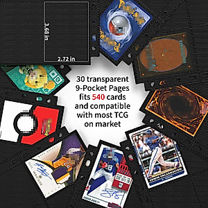 Rayvol Premium Trading Card Binder, 9 Pocket 540 Pockets Binder, Card Collection Album For Sports Cards and TCG