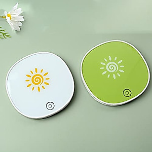 Coffee Mug Warmer Set, Electric USB Mug Cup Warmer with Flat Bottom Mug/Bamboo Lid/Spoon for Desk Office Home Use - White(with Mug)