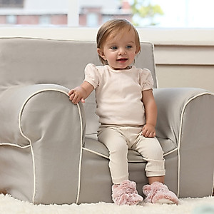 Fruit of the Loom Cozy Thermal Wrap Booties with Non-Skids for Baby Girls, Boys, Unisex - Pink (12-18 Months)