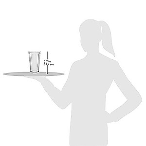 AmazonCommercial Drinking Glasses, Fluted Highball - Set of 8, Clear, 13 oz, 3.27x5.67 in