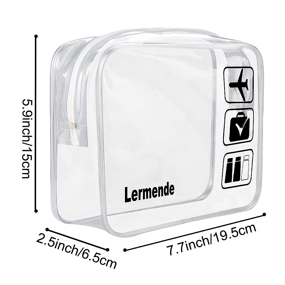 Lermende 3pcs TSA Approved Toiletry Bag For Women, Travel Toiletry Bag for Men, Airport Carry On Small Clear Toiletry Bag Cosmetic bag For Travel Toiletries - Clear
