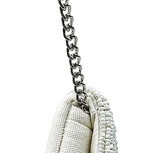 The Beaded Lily White Happily Ever After Clutch Purse Bridal Shower Gift for Bride To Be - THE BEADED LILY, Silver Letters