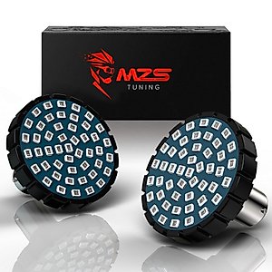 MZS 1157 Turn Signal LED Bulb Running Light Kit, Red Upgraded LED Beads 2" Bullet Style w/Dual Color Front or Rear Compatible For Most Family Motorcycles - Pack of 2