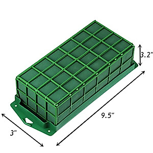 Lyellfe 2 Pieces Floral Foam Cage, Rectangular Flower Foam Holder, Flower Arrangement Mud for DIY Fresh or Artificial Flowers, Table and Wedding Centerpieces, 9.5''L x 3''W