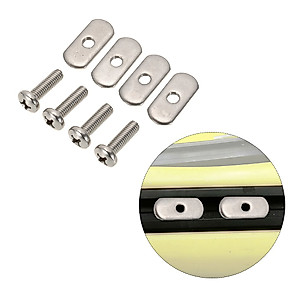 Lixada 4 Stainless Steel Kayak Rail/Track Screws & Track Nuts Hardware Gear Mounting Replacement Kit for Kayaks Canoes Boats Rails