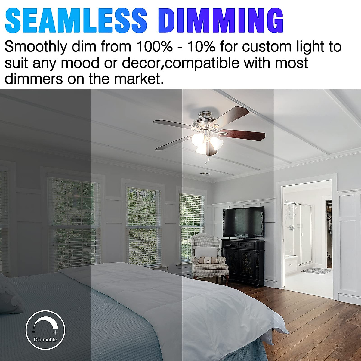 Energetic A15 Refrigerator Bulbs 40 Watts Equivalent (5.5W), LED Appliance Dimmable Light Bulbs, Daylight 5000K, E26 Base, UL Listed, 6 Packs