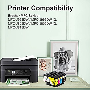MS DEER Compatible LC3033 BK/C/M/Y Ink Cartridges Replacement for Brother LC3033XXL LC 3033 XXL LC3035 3035 Super High Yield Work for Brother MFC-J995DW MFC-J805DW MFC-J815DW MFCJ995DW Printer 4-Pack