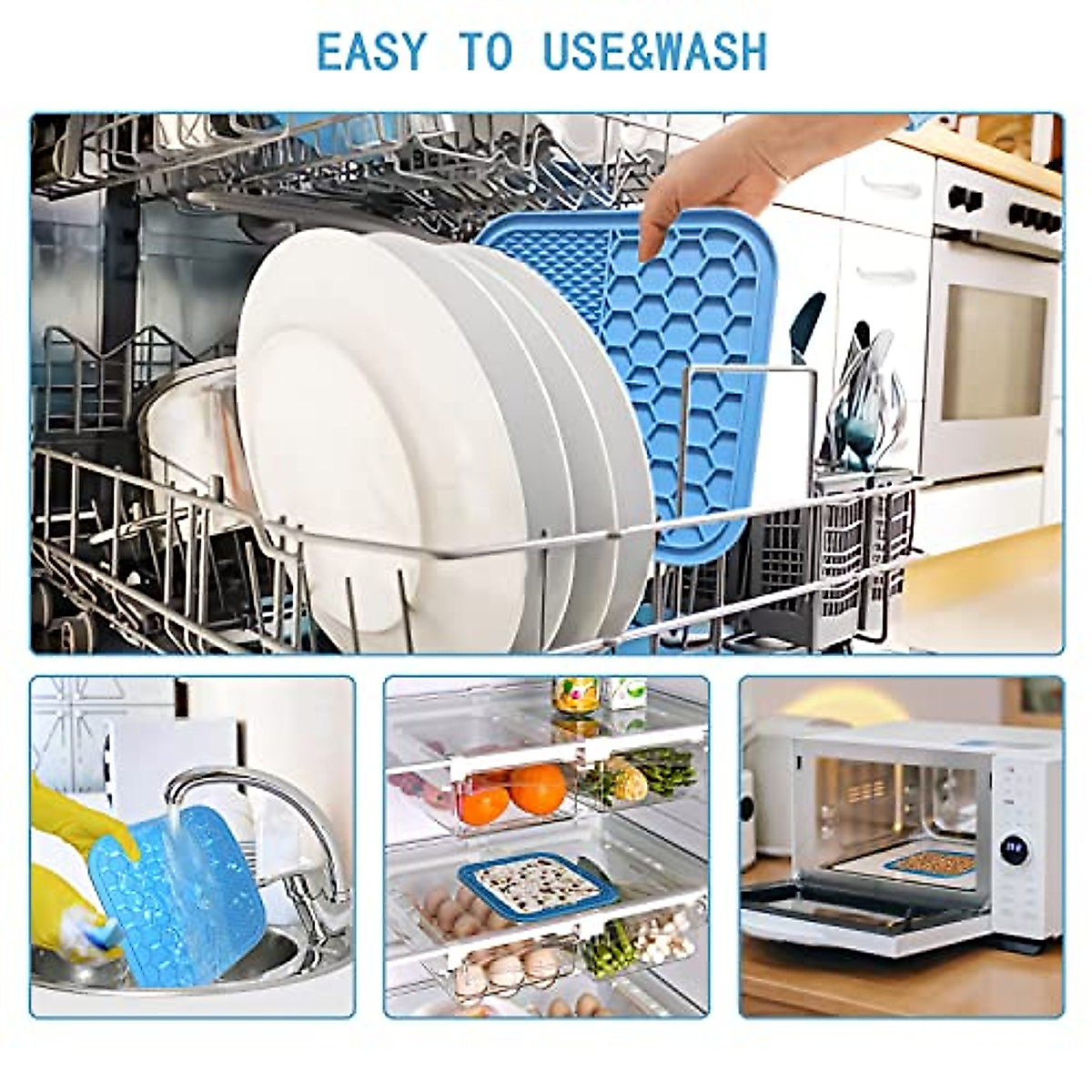 Kabetig Silicone X Large Dog Lick Mat for Dogs with Suction Cups - Dog Licking Mat/Pad for Anxiety and Boredom Relief - Alternative to Slow Feeder Dog Bowl - Use for Food/Treats/Yogurt/Peanut Butter