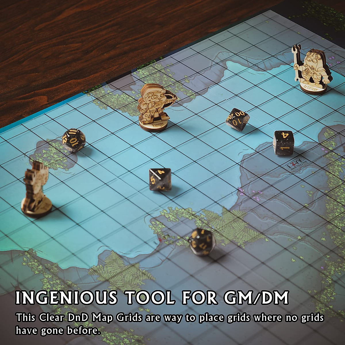 CZYY Acrylic Game Mat 1" Square Grid Overlay Set of 2, 6"x8" Battle Map Board Clear & Durable - Great for Dungeons and Dragons, Pathfinder and Other Tabletop RPG