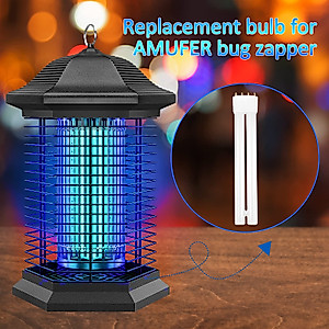 AMUFER 18W Bug Zapper Replacement Bulb, H-Shaped Tube with 4-Pin Base Bug Light, Replacement Light Bulb Compatible with 18W Mosquito Zapper