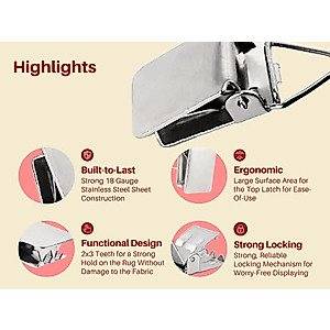 Hanging Clips Pack of 10 Triangle Back Medium Power for Tapestry Small Rugs,Towel, Shawl and Paintings by Wise Linkers …