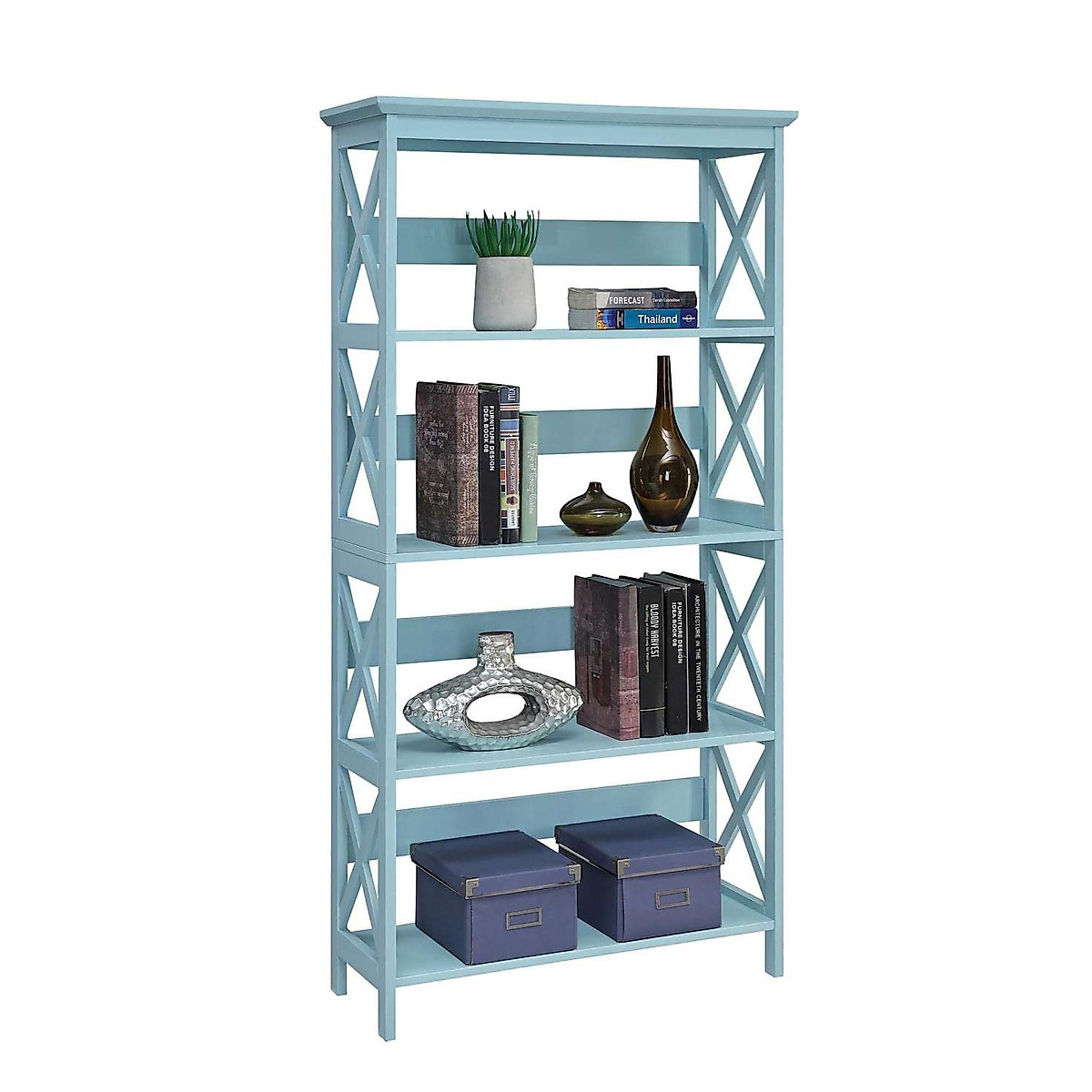 Convenience Concepts Oxford 5 Tier Bookcase, Sea Foam
