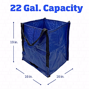 DURASACK Heavy Duty Storage Tote Bag 22-Gallon Rugged Woven Polypropylene Moving Bag, Reusable Self-Standing Design, Holds up to 500 Pounds, Single, Blue, 16 x 16 x 19 inches