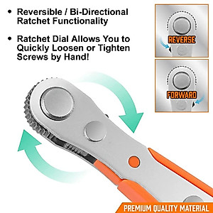 Impact Driver Allen Bits Set Hex Head Bit Long Alan Wrench Key Power Drill 1/4” Quick Change Release Connect Metric t Handle Hecs Drive For Furniture Assembly Tool Kit Screw Driving Bits + Hex Ratchet